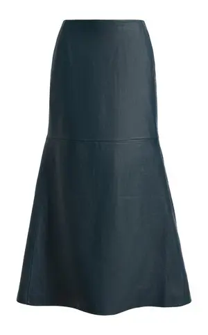 KALLMEYER Rhia Leather Maxi Skirt - Navy