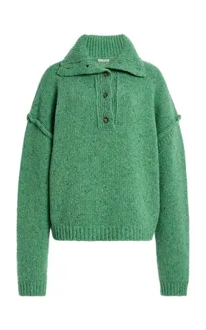 KALLMEYER Everett Funnelneck Donegal Wool Sweater - Green
