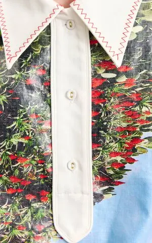 ALEMAIS Bermuda Buttercup Graphic Cotton Polo Top