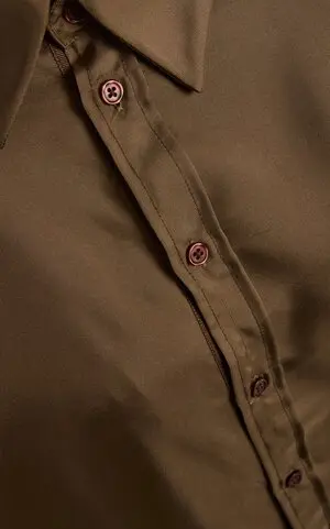 KALLMEYER Dani Silk Twill Button Down Top