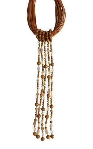 Le Sundial Ochre Cascade Necklace - Brown