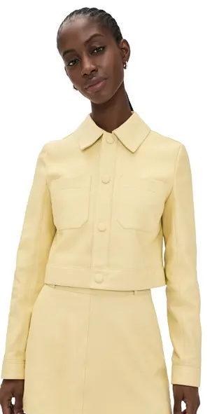 FRAME The Small Leather Jacket - Lemon
