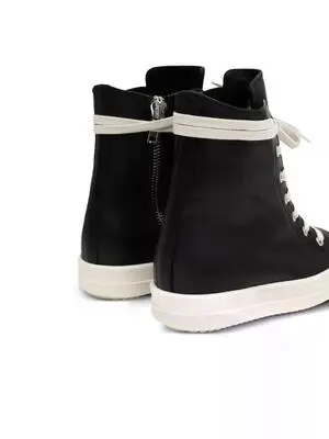Rick Owens Tower Leather High-top Sneakers - Black