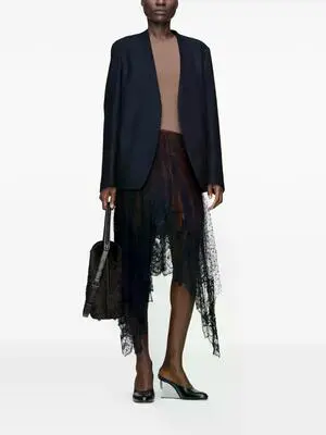 MAISON MARGIELA Creased Lace-overlay Midi Skirt