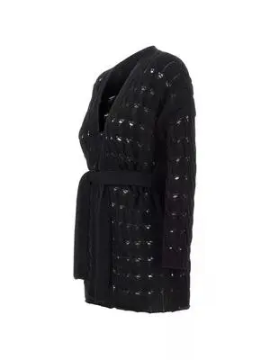 KANGRA Open-knit Belted Cardigan