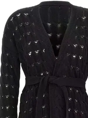 KANGRA Open-knit Belted Cardigan