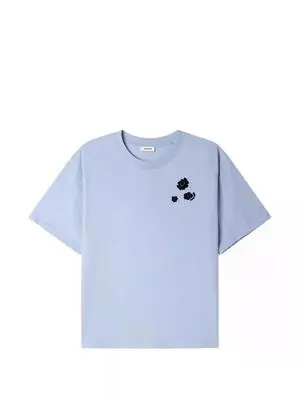 Sandro Flower Print Cotton T-shirt - Blue