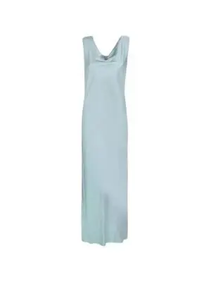 BLANCA VITA Cowl Neck Draped Back Maxi Dress - Blue