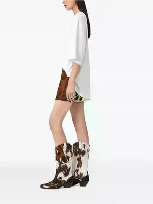 ALLSAINTS Dapple Cow-print Calf Hair Mini Skirt