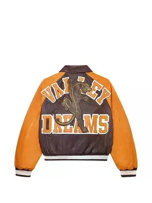 VALE FOREVER Aubrey Logo-patch Leather Jacket - Brown