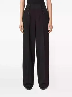 ALLSAINTS Raina Wide-leg Trousers With Button Detail - Black
