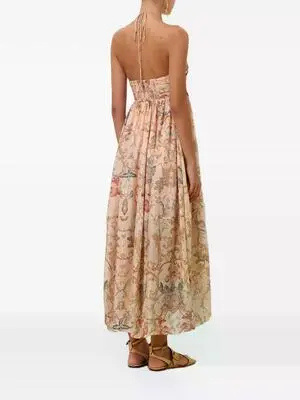 Zimmermann Roselight Halterneck Maxi Dress - Neutrals