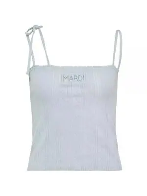 MARDI MERCREDI Eyelet Ribbon Detail Top - Blue