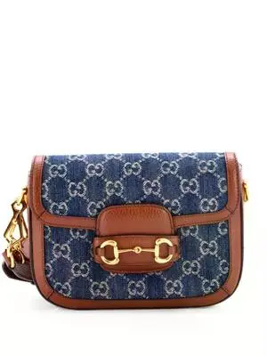 Gucci Horsebit 1955 Gg Denim Mini Shoulder Bag