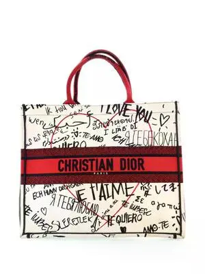 Dior Embroidered Canvas Medium Tote Bag - Multicolour