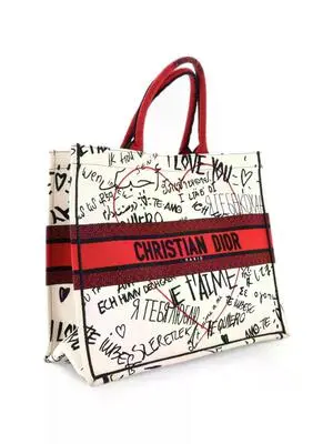 Dior Embroidered Canvas Medium Tote Bag - Multicolour
