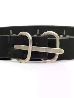 MA+ Cross-embellished Leather Belt