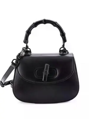 Gucci Bamboo 1947 Leather Mini Top Handle Bag - Black