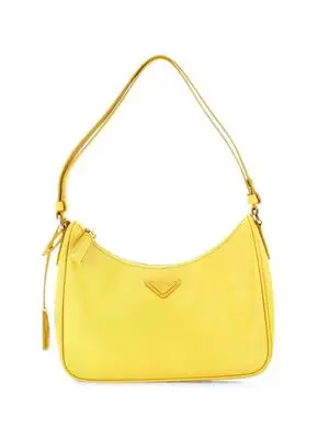 Prada Re-edition Hobo Saffiano Leather Mini Shoulder Bag - Yellow