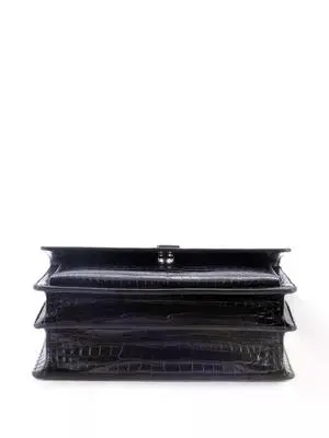 Saint Laurent Medium Croc Effect Leather Crossbody Bag