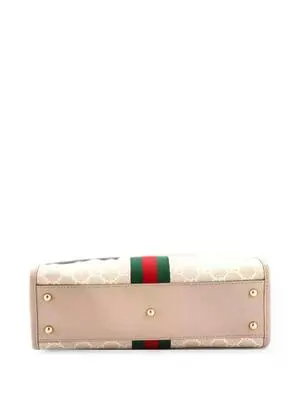 Gucci Ophidia Cut Out Handle Bag Gg Coated Canvas With Leather Small Shoulder Bag - Neutrals