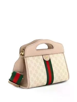 Gucci Ophidia Cut Out Handle Bag Gg Coated Canvas With Leather Small Shoulder Bag