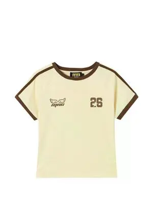 MINI CREAM Contrast-trim Raglan Sleeve T-shirt - Neutrals