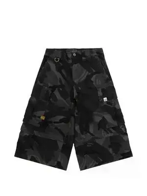 AAPE BY *A BATHING APE Camouflage Print Cargo Shorts - Black