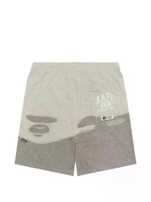 AAPE BY *A BATHING APE Moonface Logo Patch Shorts - Grey