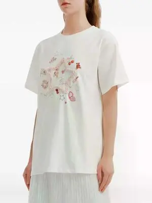 B+AB Graphic Print Bouclé Trim T-shirt