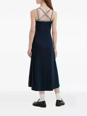 B+AB Contrast-trim Crossover Midi Dress