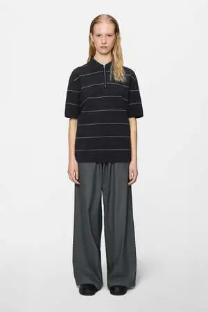 Rains Striped Knit Polo - Black