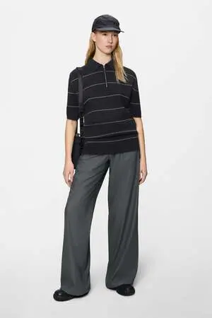 Rains Striped Knit Polo - Black