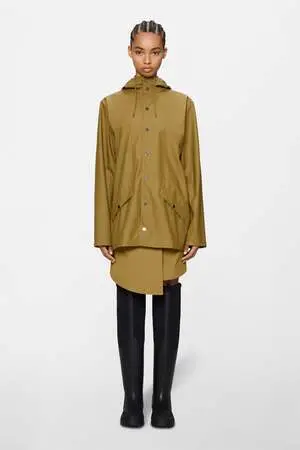 Rains Waterproof Signature Pu Jacket With Drawstring Hood - Dawn
