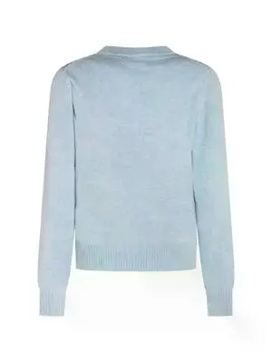 GANNI Intarsia-knit Crew-neck Sweater - Blue