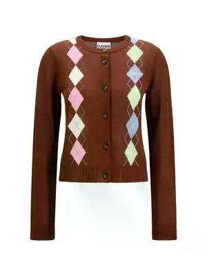 GANNI Diamond-pattern Cardigan