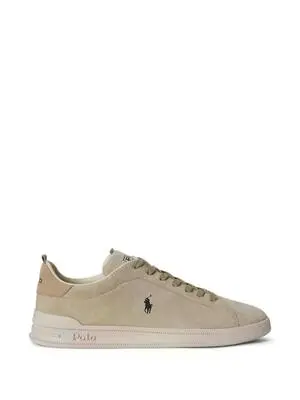 Polo Ralph Lauren Logo-embroidered Suede Sneakers - Neutrals