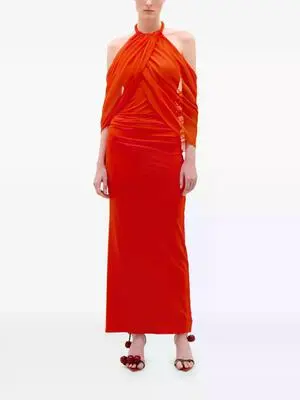 Silvia Tcherassi Duffy Draped Halterneck Maxi Dress