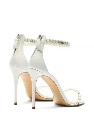 Casadei Julia Heaven Strass Embellished Sandals - White