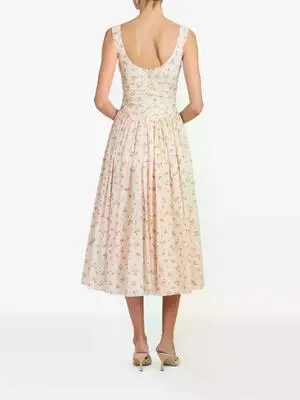 MARKARIAN Penelope Floral-print Eyelet Midi Dress