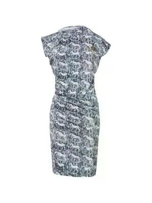 VIVIENNE WESTWOOD Graphic Print Draped Bodice Dress