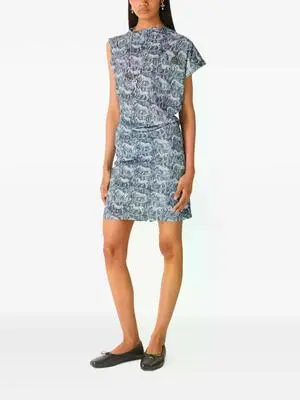 VIVIENNE WESTWOOD Graphic Print Draped Bodice Dress