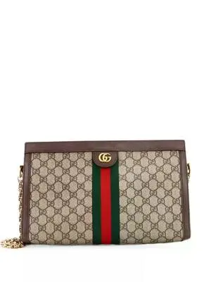 Gucci Ophidia Chain Gg Coated Canvas Medium Shoulder Bag - Brown