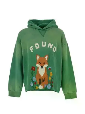 FOUND Embroidered Wildlife Hoodie - Green