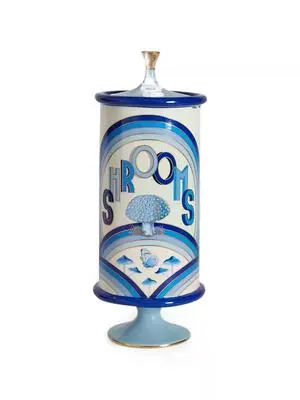 Jonathan Adler Mushroom-print Canister - Blue
