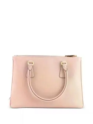 Prada Saffiano Leather Galleria Double Zip Tote Bag - Neutrals