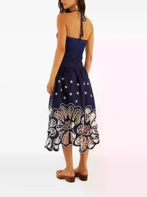 Farm Rio Richelieu Embroidered Midi Dress