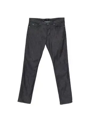 Emporio Armani Logo Plaque Slim Cut Jeans - Blue
