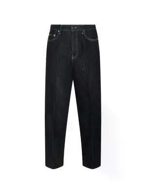 Fabiana Filippi Contrast Stitch Cropped Jeans - Blue