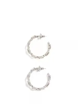 Valentino Garavani Oval Metal Earrings With Swarovski Crystals - Silver